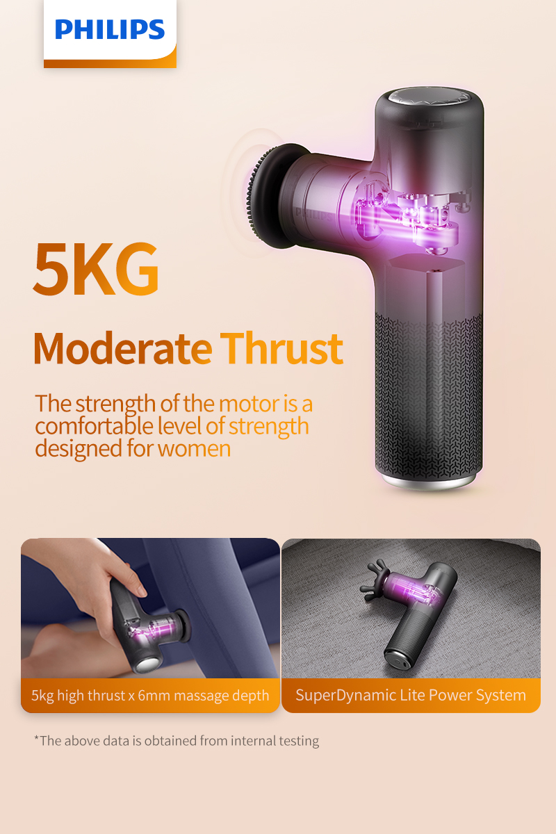 Philips Black Mini Massage Gun Super Light Portable Fascia Gun for ...