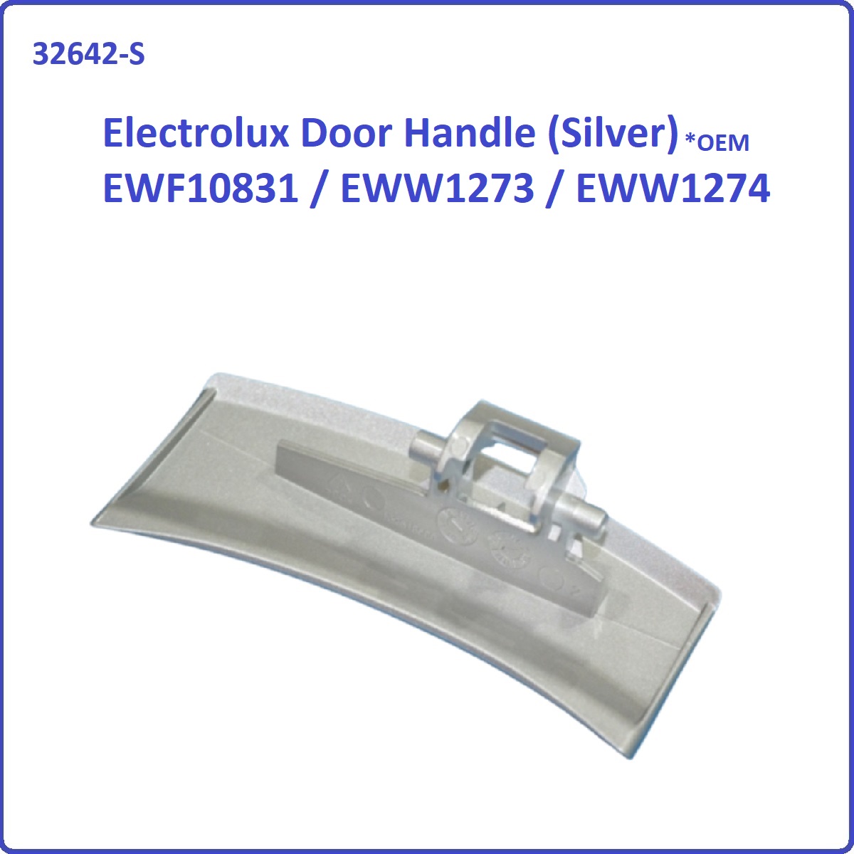 Electrolux EWF1082 / EWF10831 / EWW1273 / EWW1274 Door Handle (Silver ...