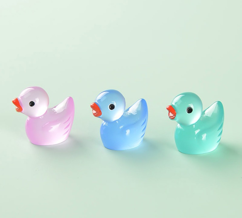 Mainan Itik Comel Bercahaya Kanak-kanak DIY Resin Cartoon Toys Micro ...