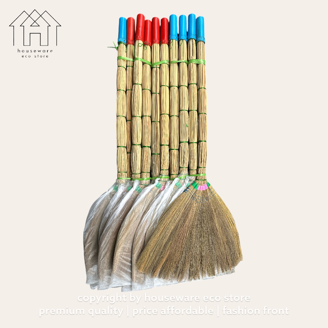 Bamboo Long Handle Paddy Broom / Penyapu Jerami Buluh / Penyapu Lantai ...