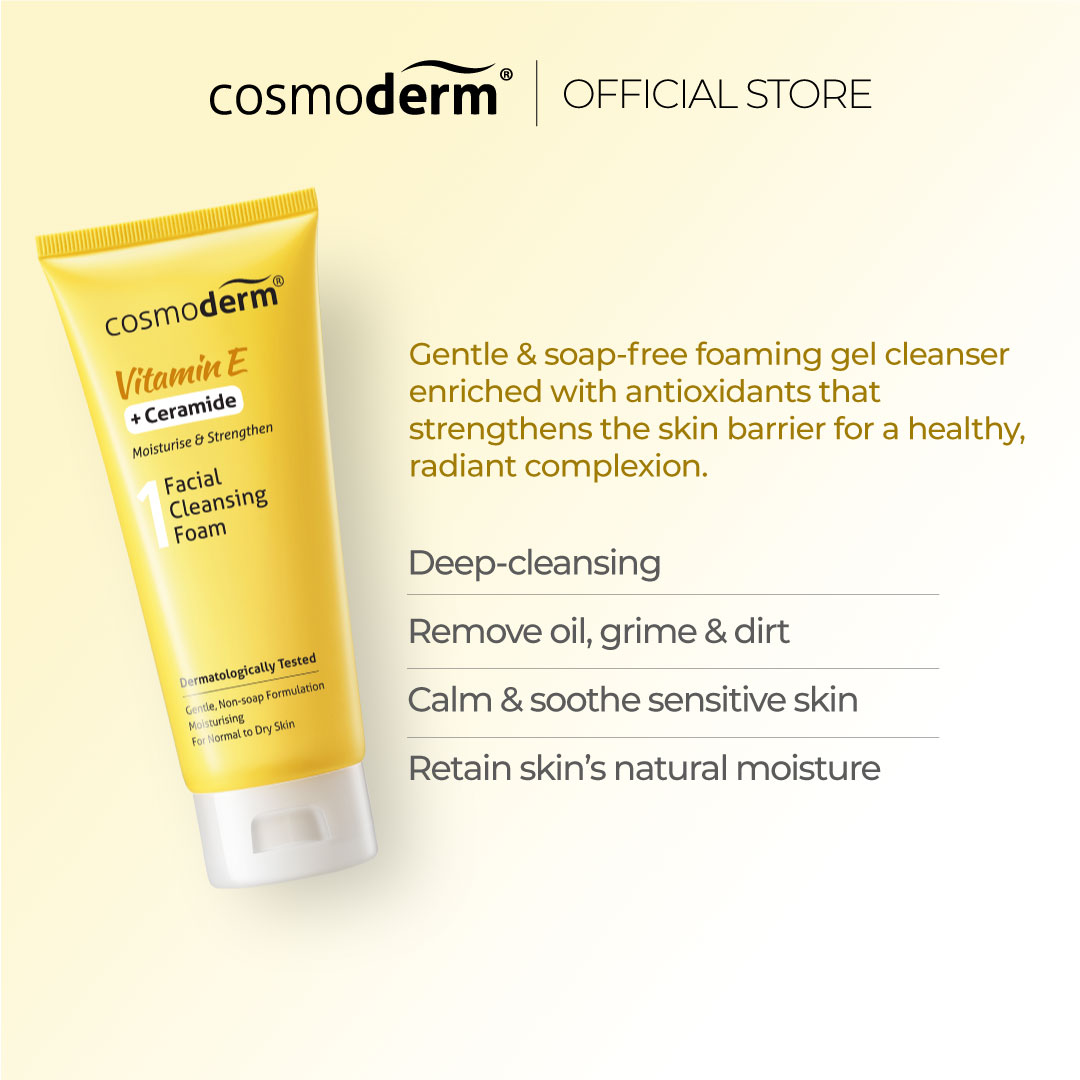 Cosmoderm Vitamin E + Ceramide Facial Cleansing Foam (125ml) | Shopee ...