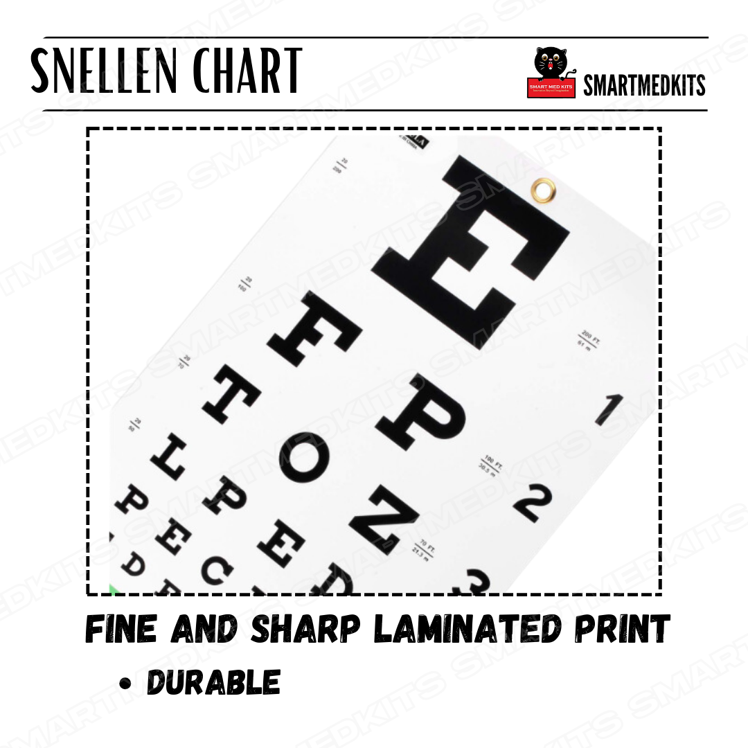 Eye chart Snellen Chart with Eye Occluder E type and Alphabet type ...