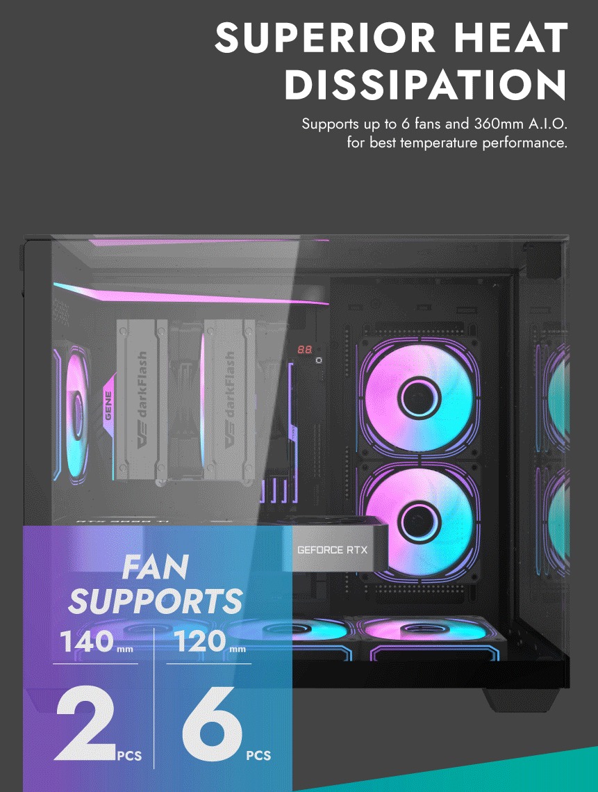 Aigo DarkFlash TH285M MATX PC Case Casing Chassis Luxury Premium ...