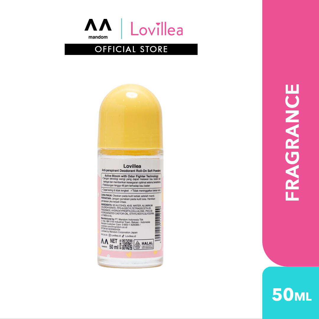 LOVILLEA Anti-Perspirant Deodorant Roll On Soft Powdery 50ml | Shopee ...