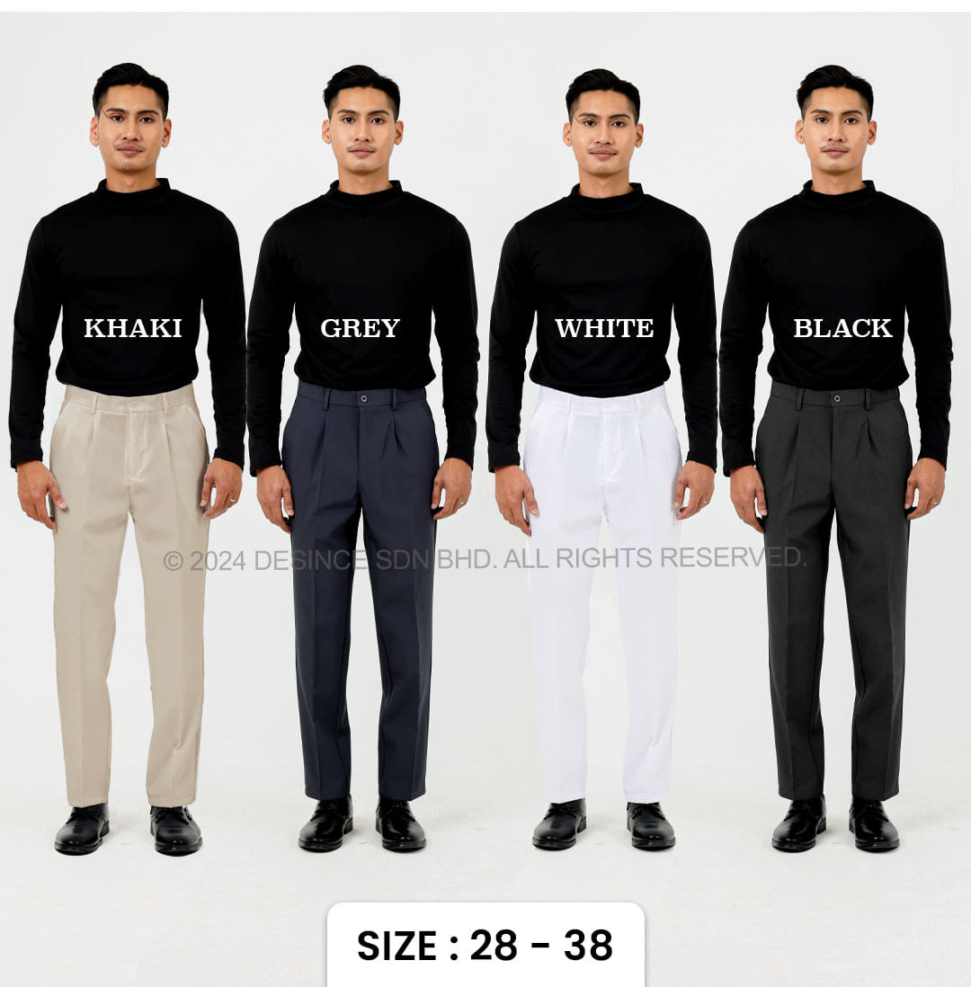 🇲🇾 DESINCE Men Formal Pants Office Long Straight Cut Man Pants Bottom ...