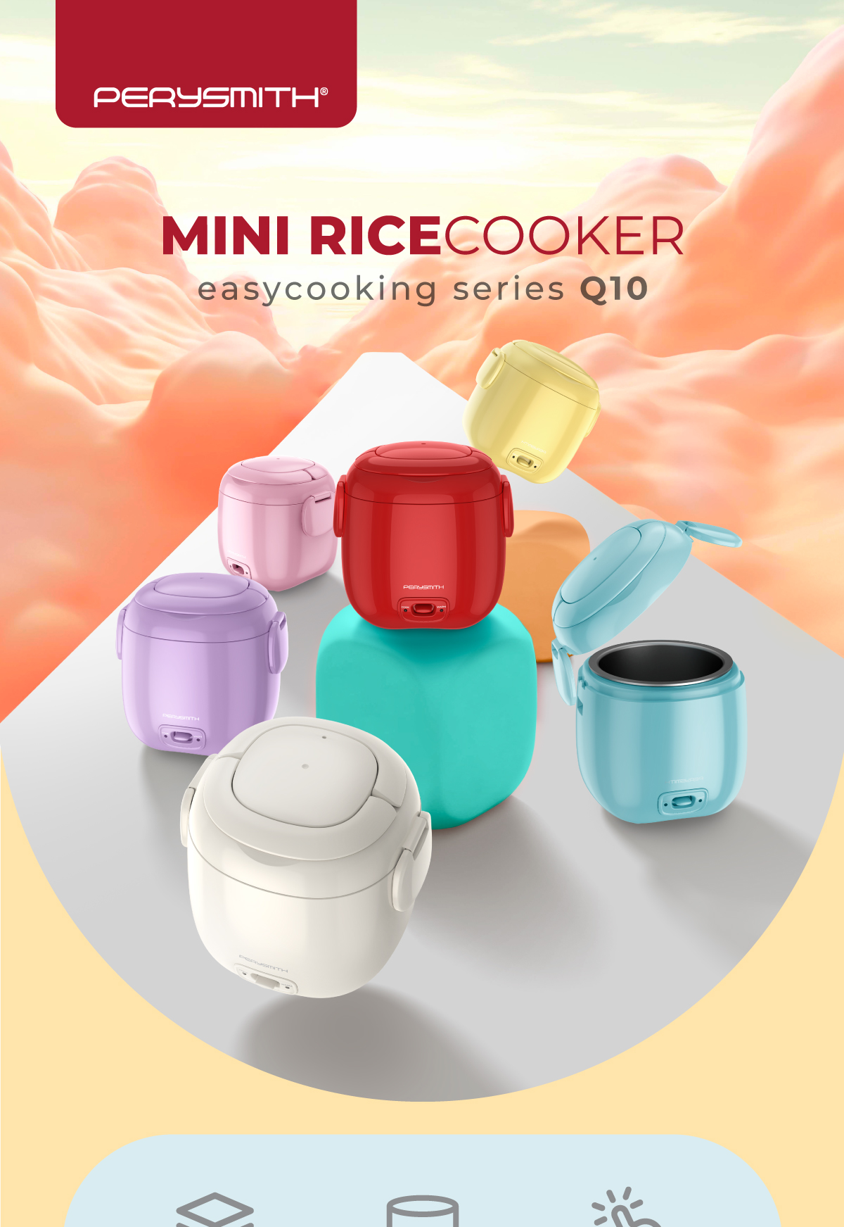 PerySmith Mini Rice Cooker Easycooking Series Q10 | Shopee Malaysia