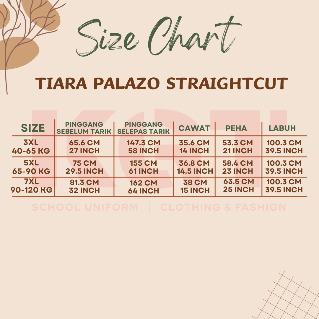TIARA تيارا Plaid Bamboo Slack Plus Size KGT Palazo / Slimfit Petak ...
