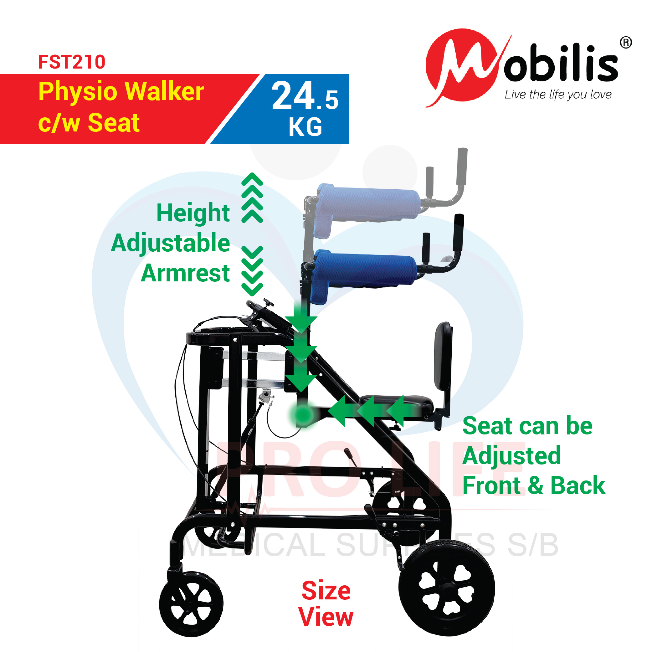 Mobilis Physio Walker c/w Seat (FST210) | Shopee Malaysia
