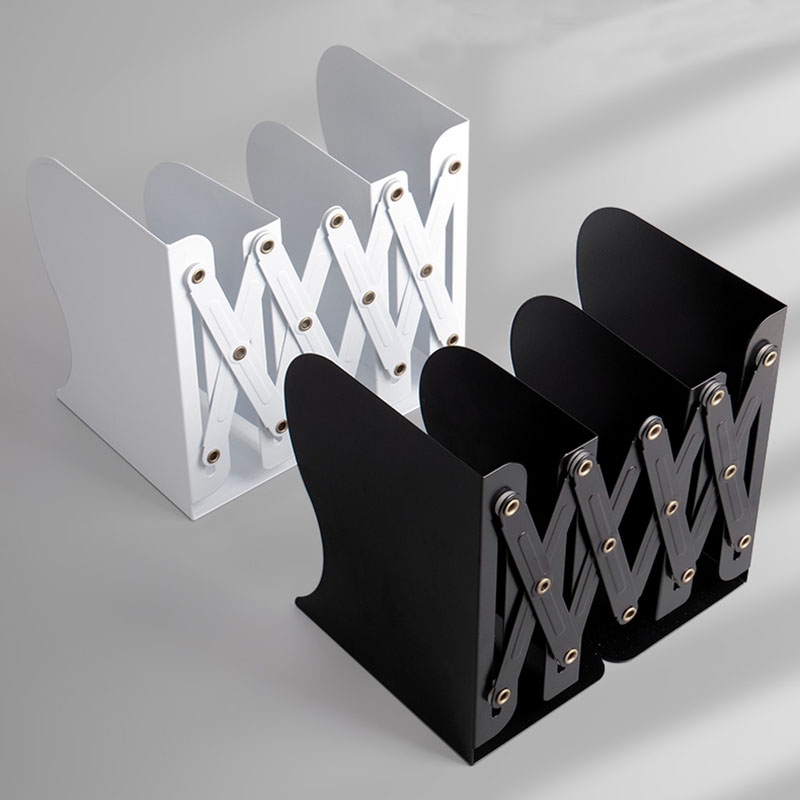 Retractable Bookend Metal Books Stand Desktop Book Rack Adjustable ...