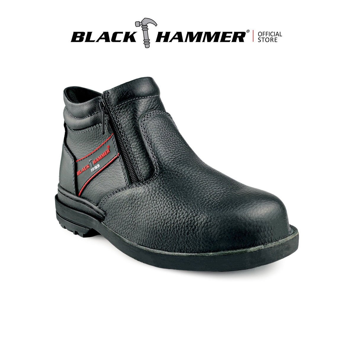 Black Hammer Men Mid Cut with Double Zip Safety Shoe BHS-26618 | Shopee ...