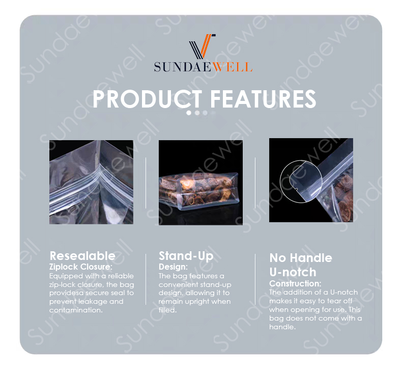 Frosted Clear Thick Plastic Transparent Gusset Up Ziplock Airtight Bag ...