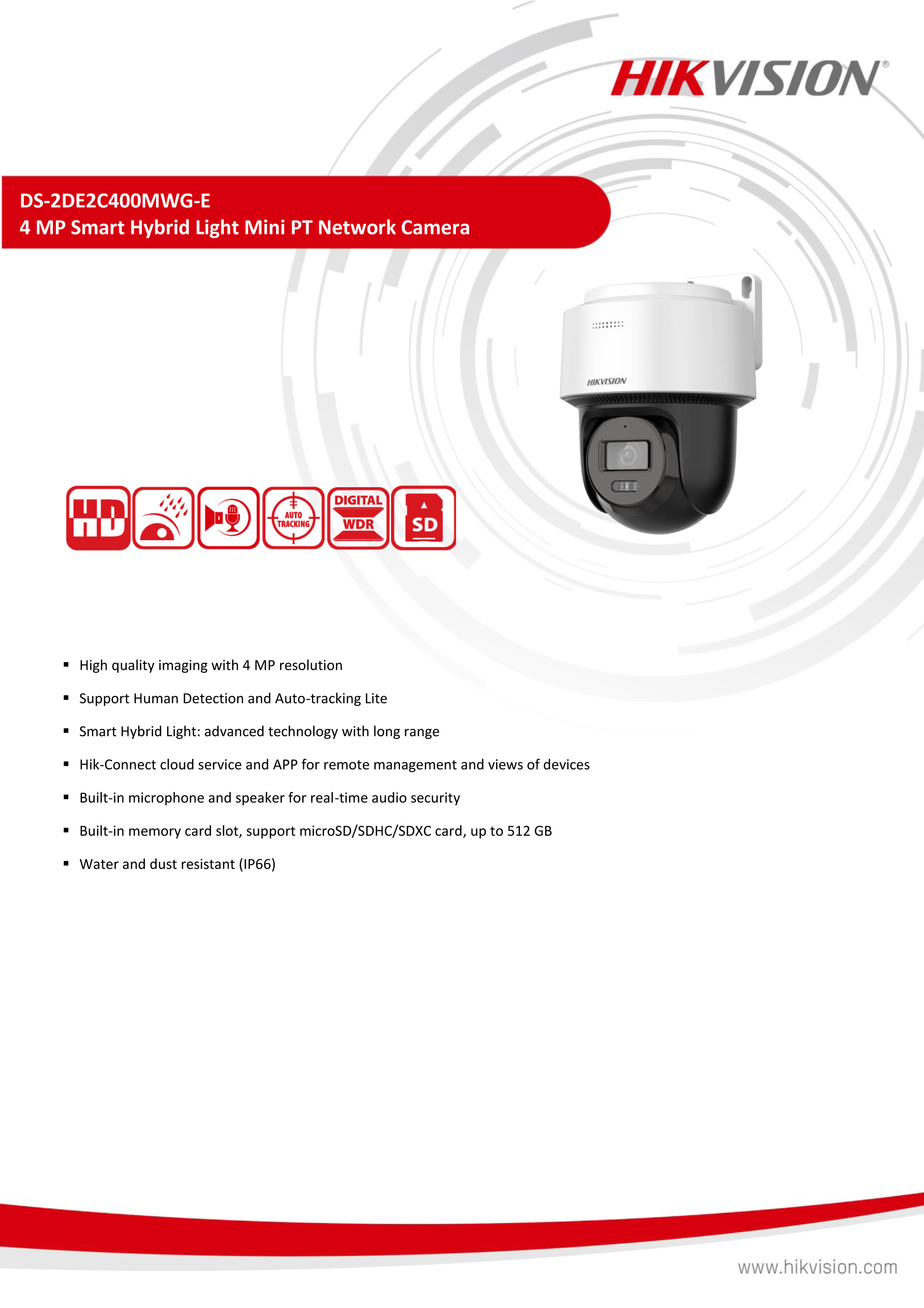 Hikvision DS-2DE2C400MWG-E Hikvision 4MP IR & White light Mini PT Network Camera | Shopee Malaysia