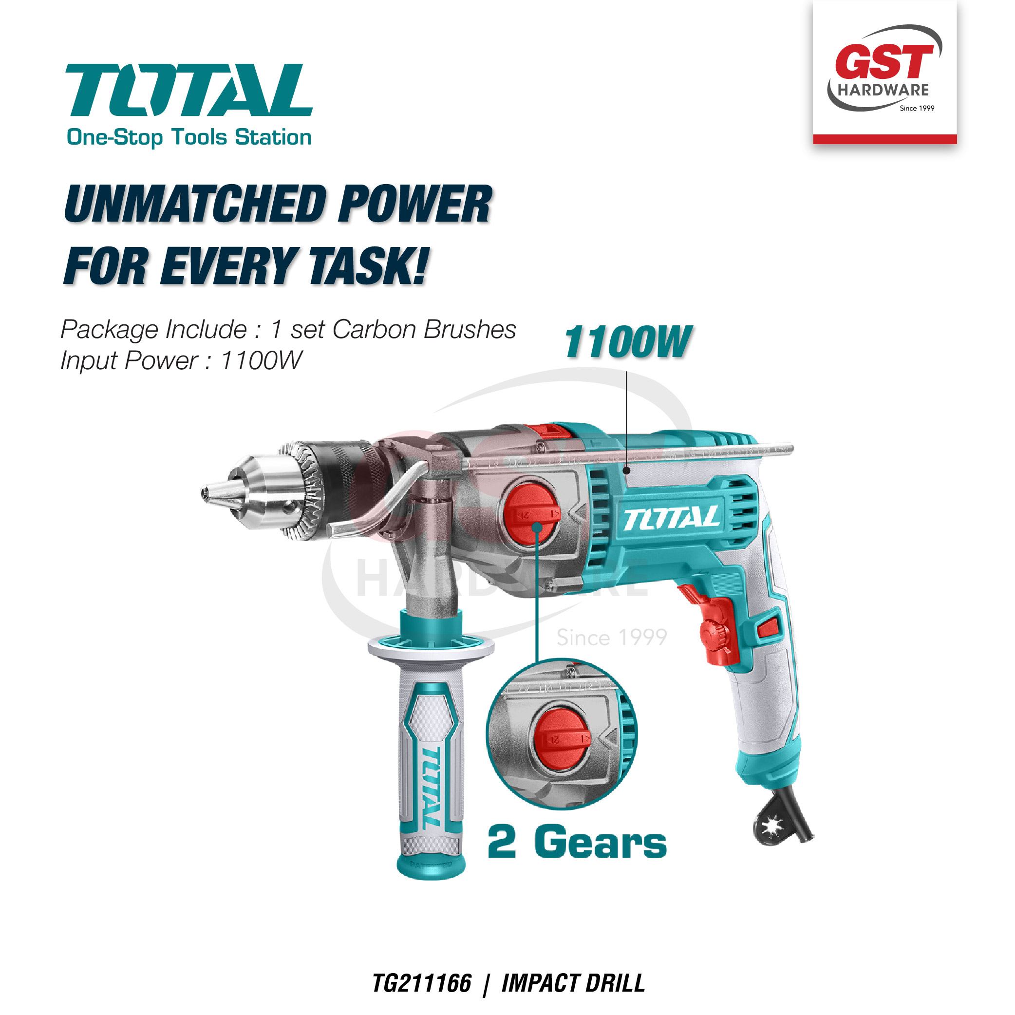 🔥 1100W TOTAL Drill Impact Drill Total Original Total Impact Drill ...