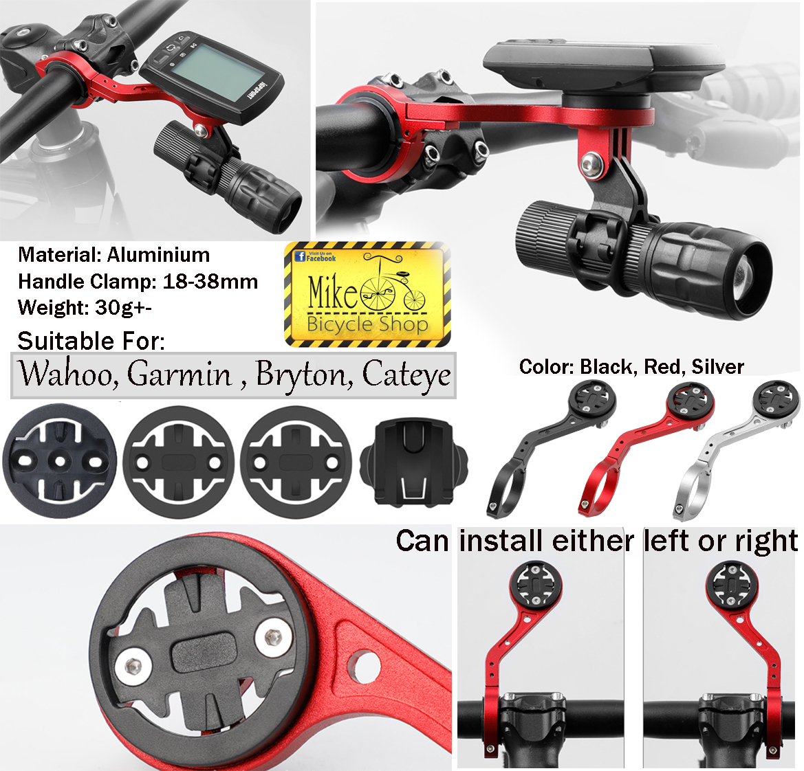 Cycling Meter Barfly Bicycle Computer Holder for GARMIN BRYTON WAHOO ...