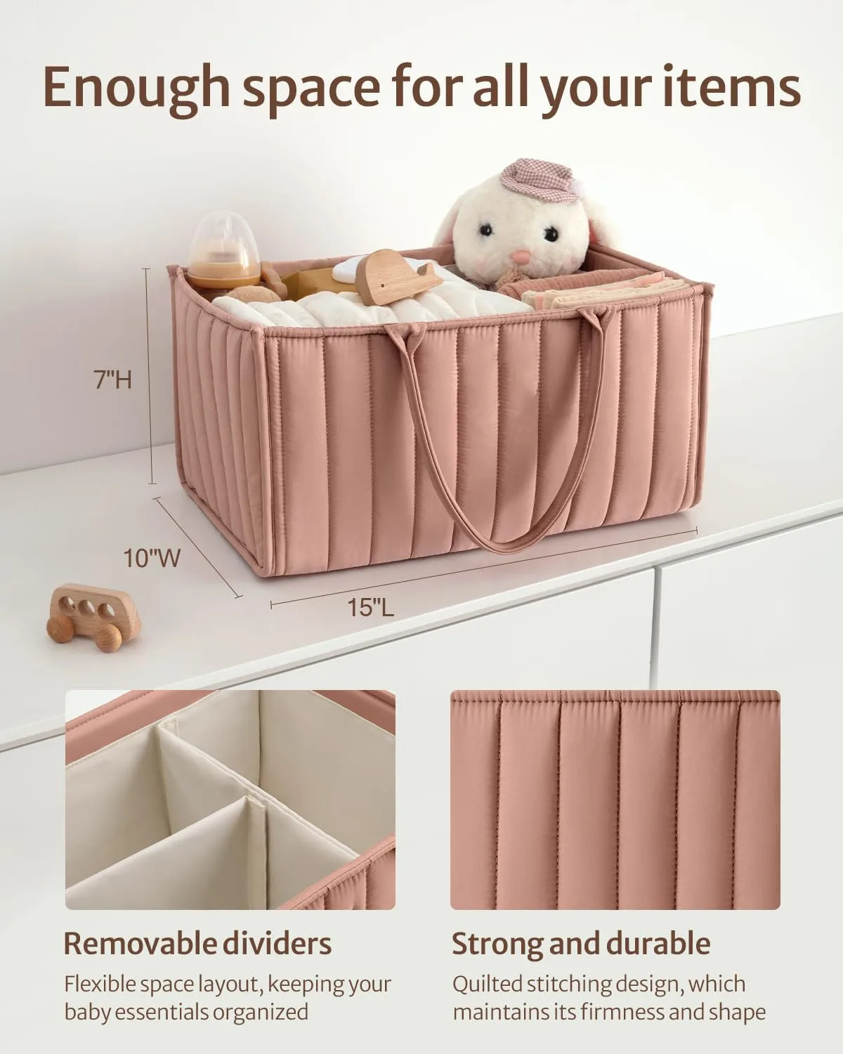 EZYLITTLES Premium Foldable Baby Diapers Organizer Bags Large Storage ...