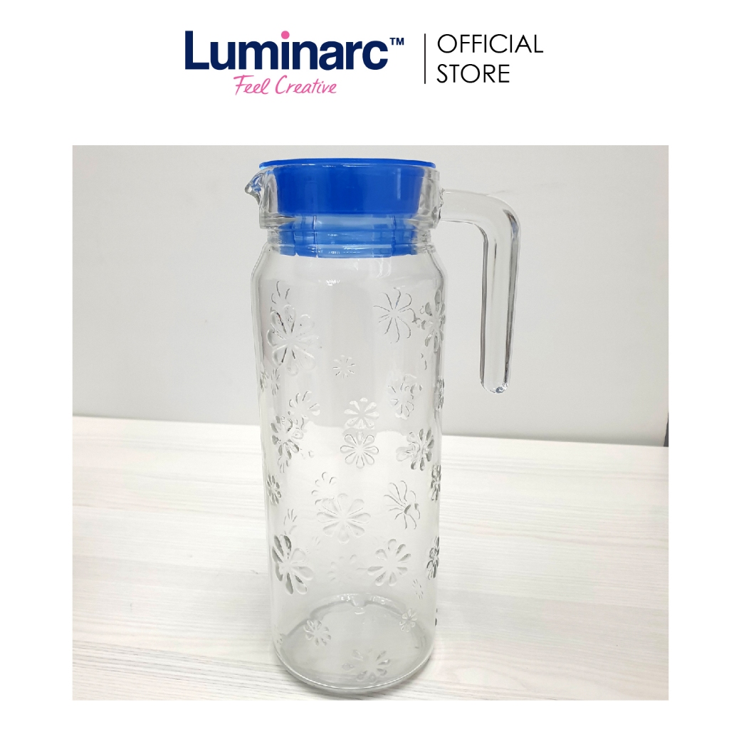 Luminarc Funny Flower Water Jug With Lid - Blue (1000ML) [Model: P3775 ...