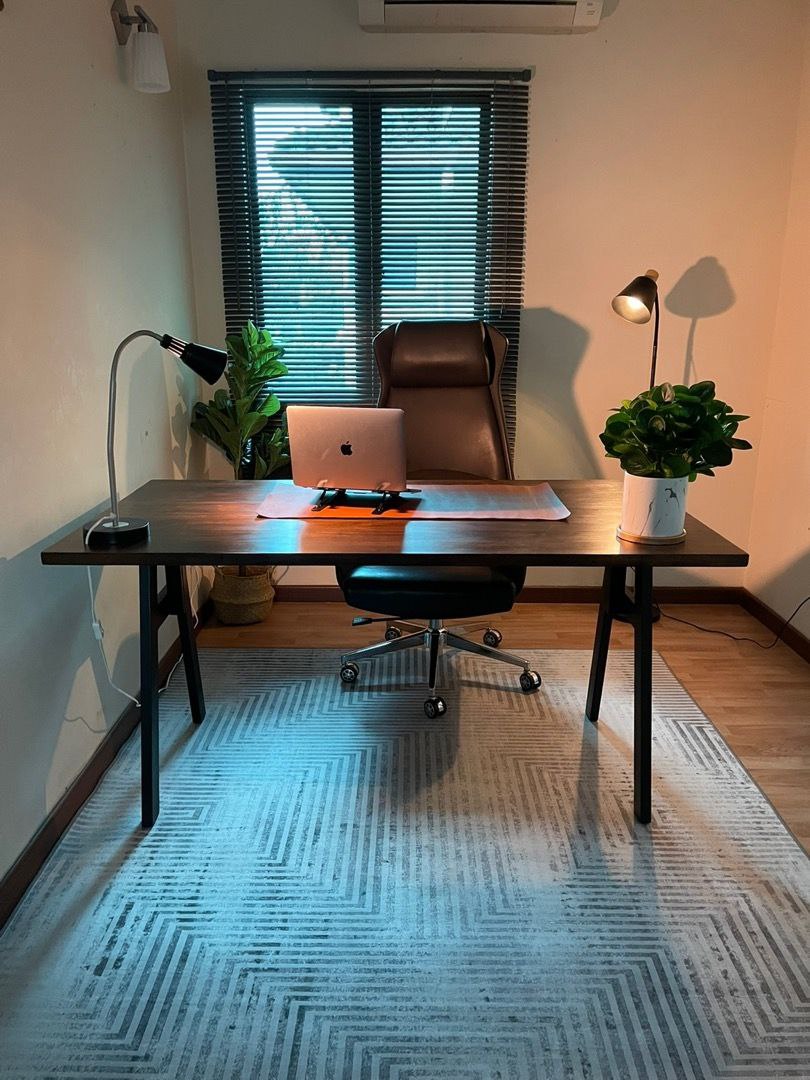 𝗫𝗭 Hagen Table 100% Rubber Wood Table Meja Gaming PC Setup Heavy Duty ...