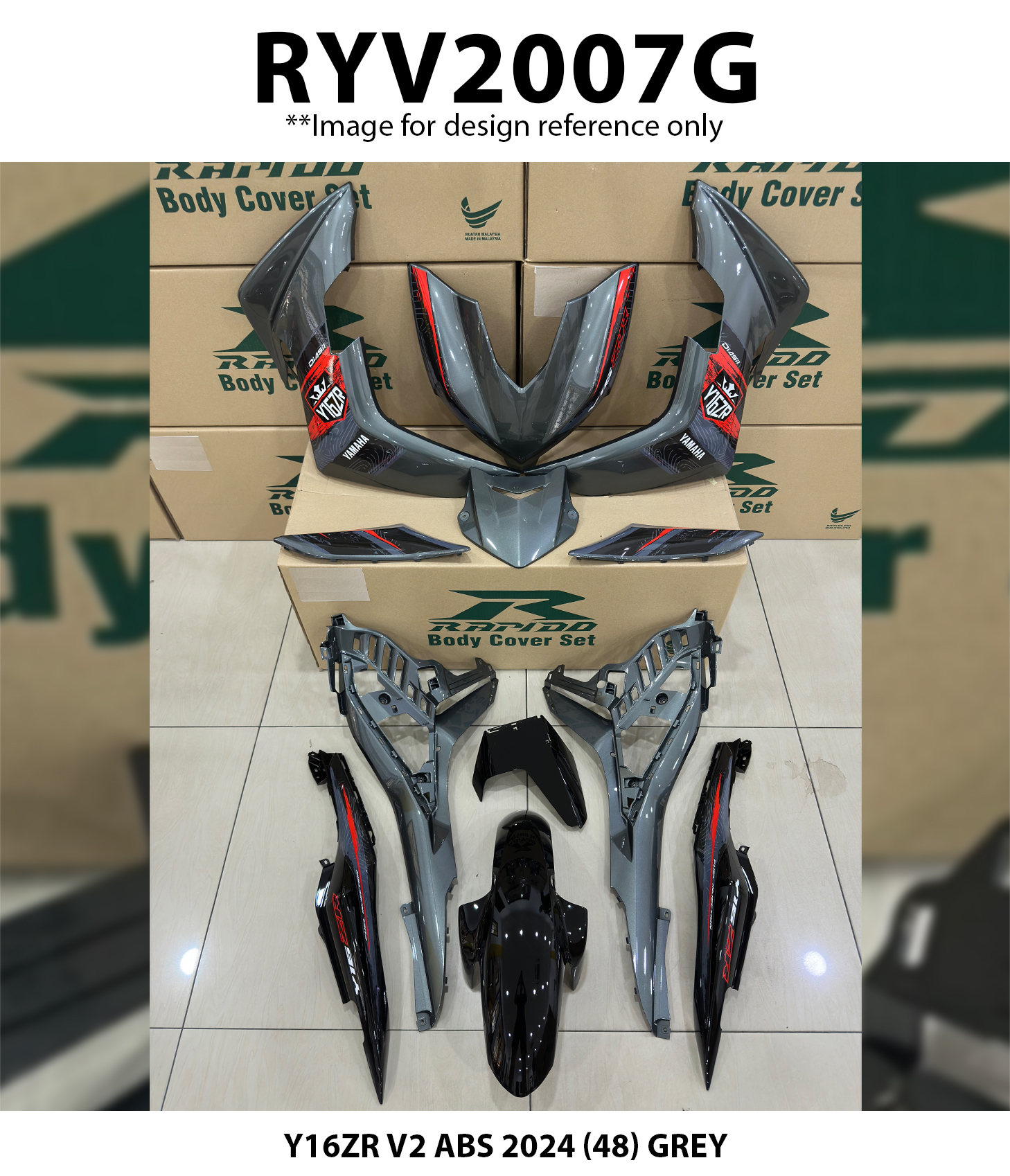 RAPIDO Cover Set YAMAHA Y16 Y16zr ABS V2 2024 (48)Red Body Cover ...