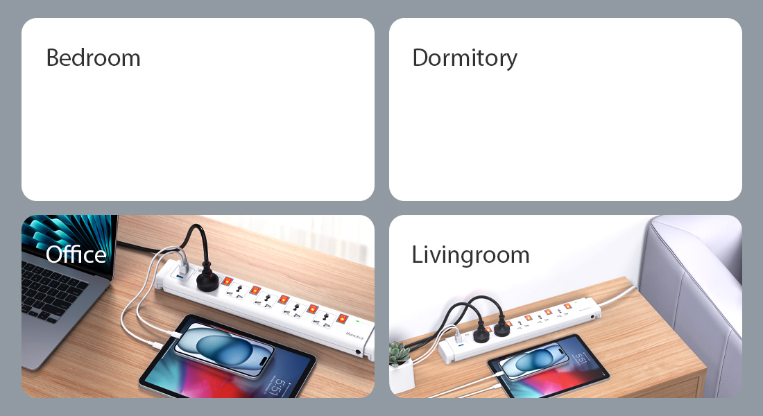 Huntkey PZC507 Universal Triple Socket (2M) | 7 in 1 Power Strip ...