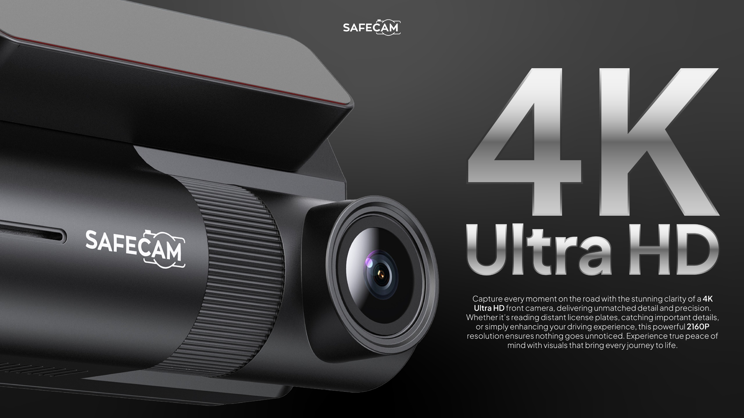 SAFECAM X800 4K WIFI Dual-Channel Dashcam 2160P Front + 1080P Rear ...