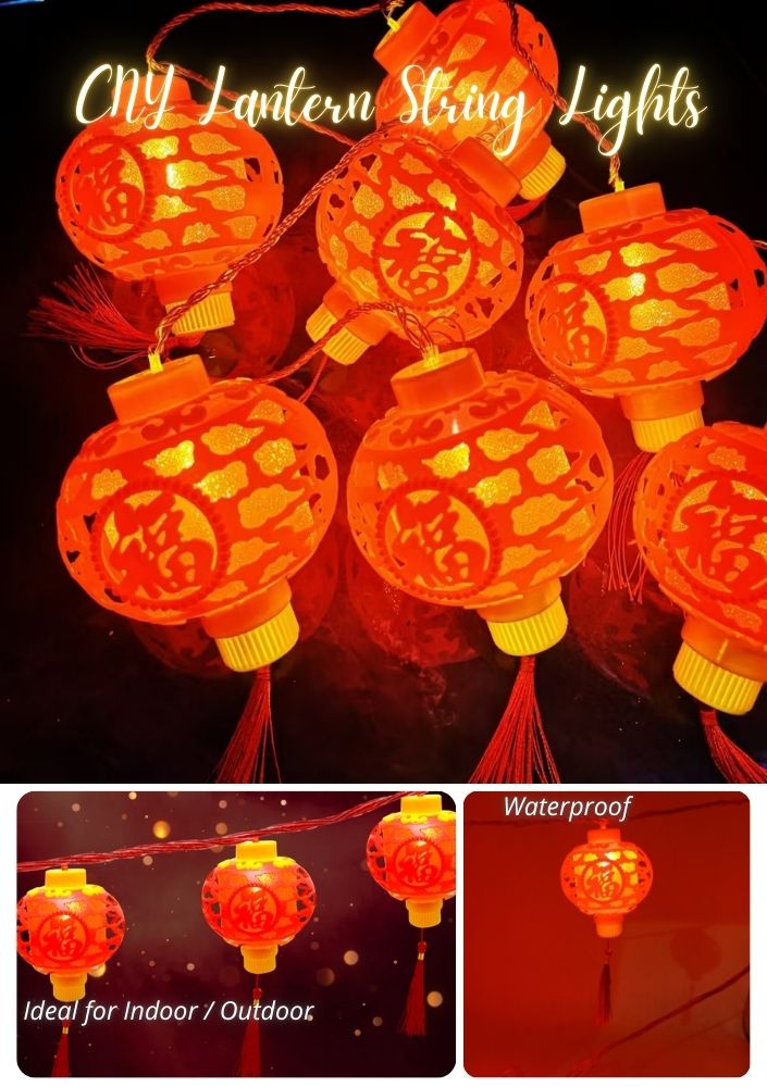祥云福 红灯笼 10L 4.5MTR LED RED Lantern String Light CNY Decoration Light ...