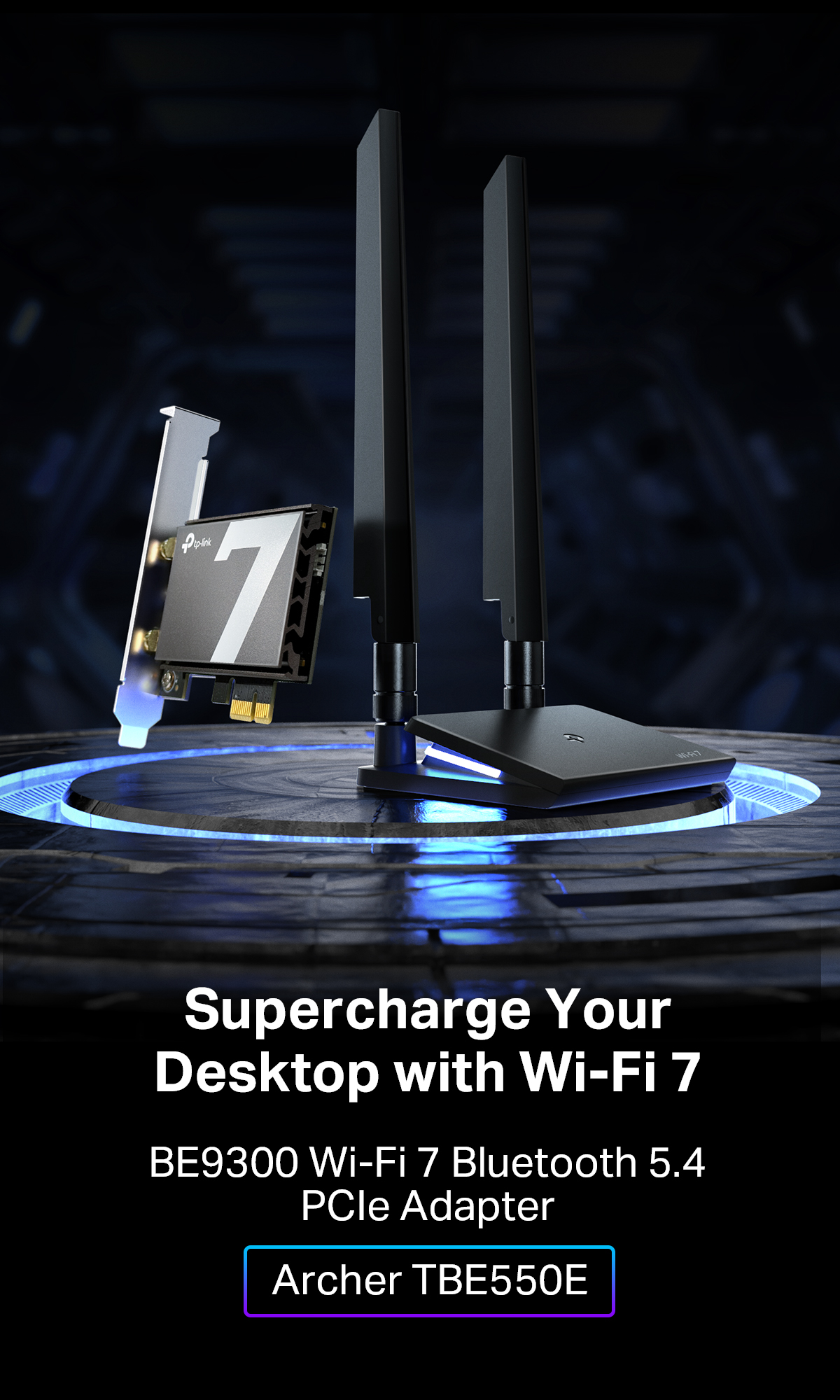 TP-Link BE9300 WIFI 7 Tri Band & Bluetooth 5.4 PCIe Adapter for Desktop ...