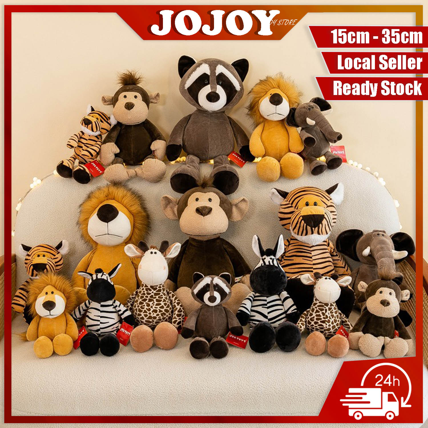 JOJOY Ready Stock Forest Animal Dolls Giraffe Lion Monkey Elephant ...