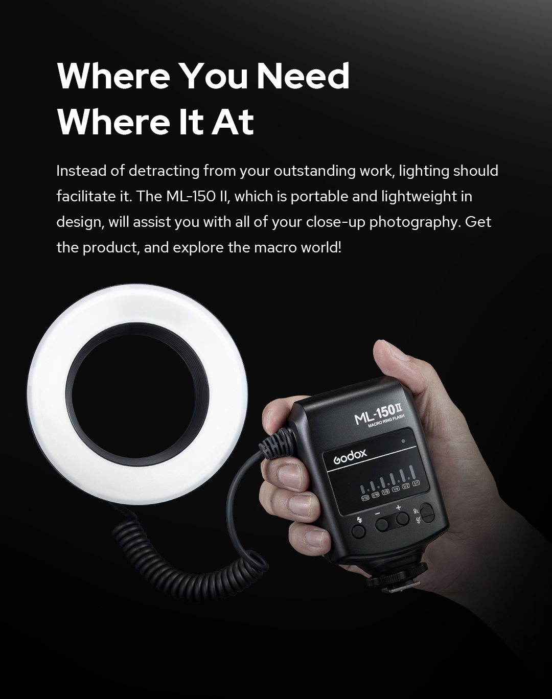 Godox ML-150 II | ML150 II Macro Ring Flash Speedlight Light with 6 ...