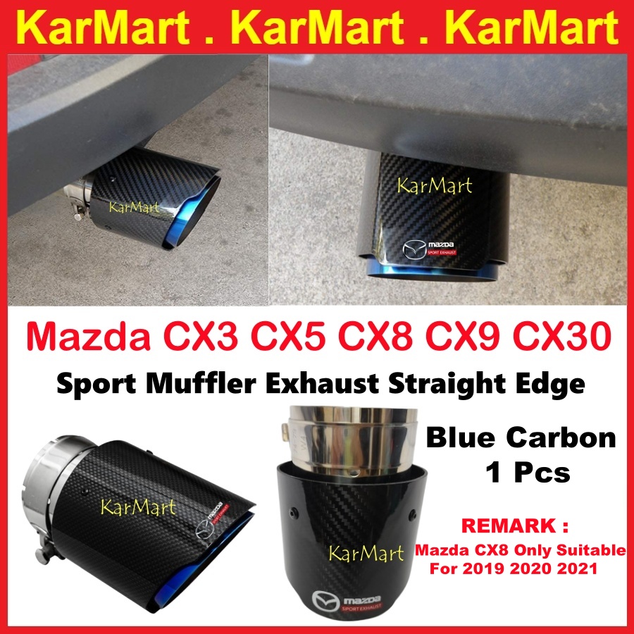Mazda Logo CX3 CX5 CX8 CX9 CX30 Sport Muffler Exhaust Straight Edge Black Tip Stainless Steel CX ...