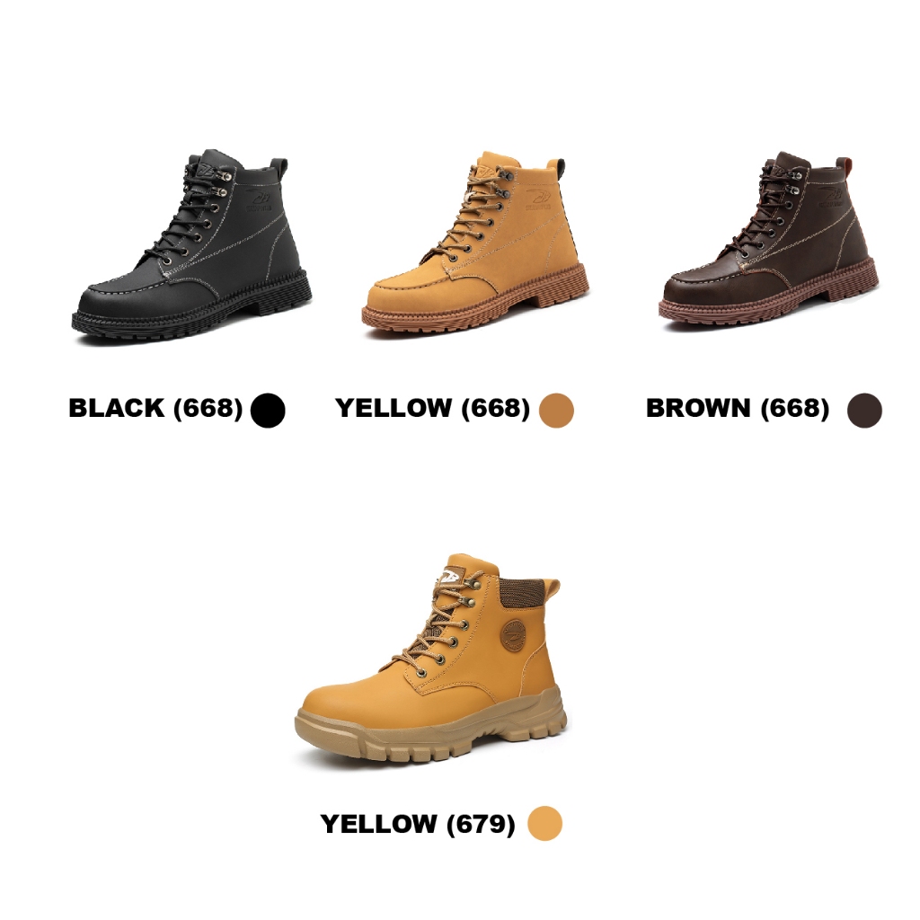 M MALL Safety Shoes Medium-Cut Microfiber Leather boots Anti-Smashing ...