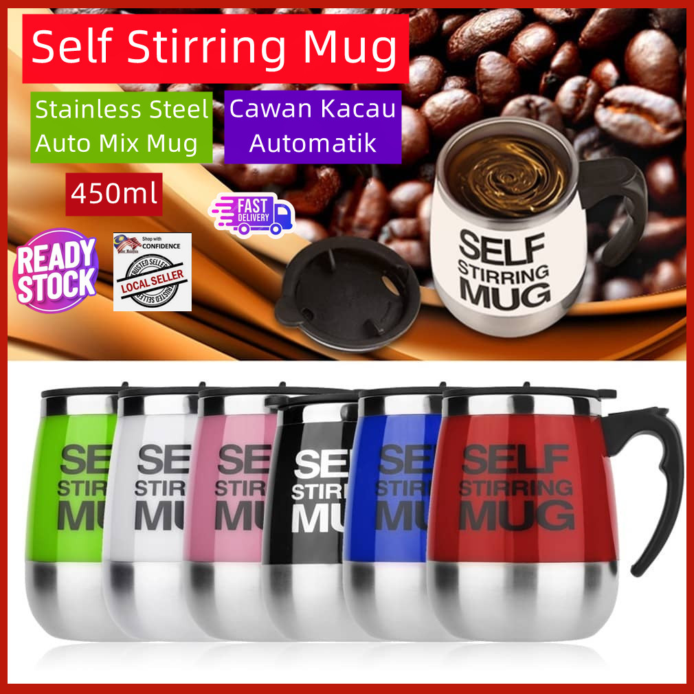Self Stirring Mug Stainless Steel Auto Mix Mug Cawan Kacau Automatik ...