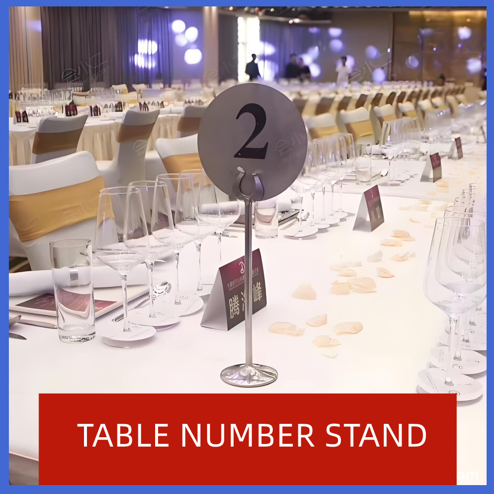 TABLE NUMBER STAND STAINLESS STEEL Place Card Menu Stand TAG HOLDER ...