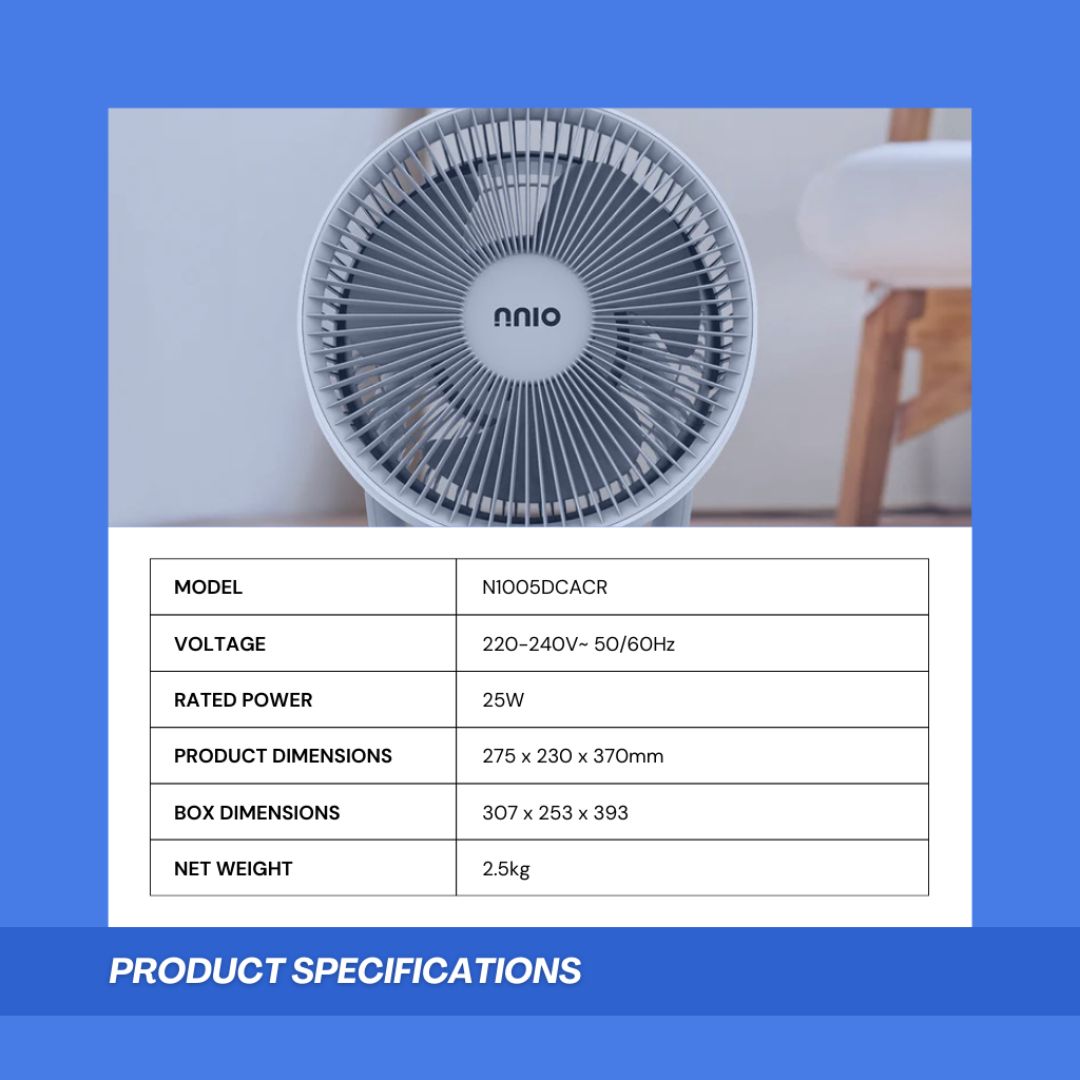 Mistral 10" AIR CIRCULATOR FAN With DC Motor MACD 1001 / Nnio 10” Air ...