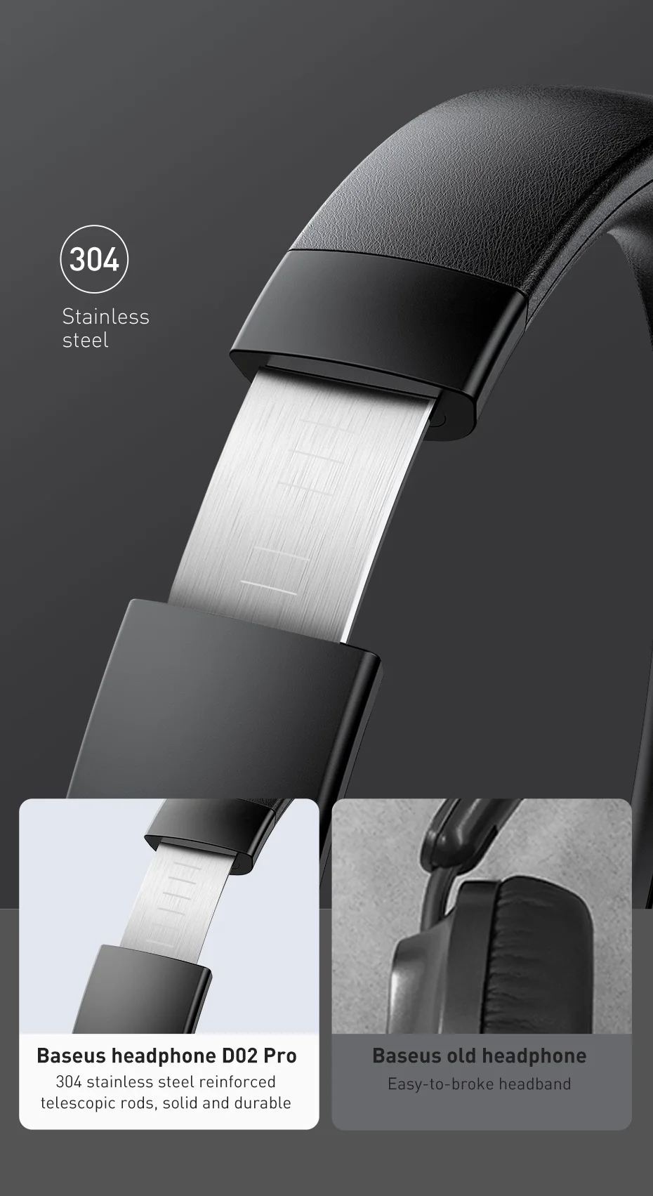 Baseus D02 Pro Bluetooth Earphones Stereo Wireless 5.3 HIFI Foldable ...