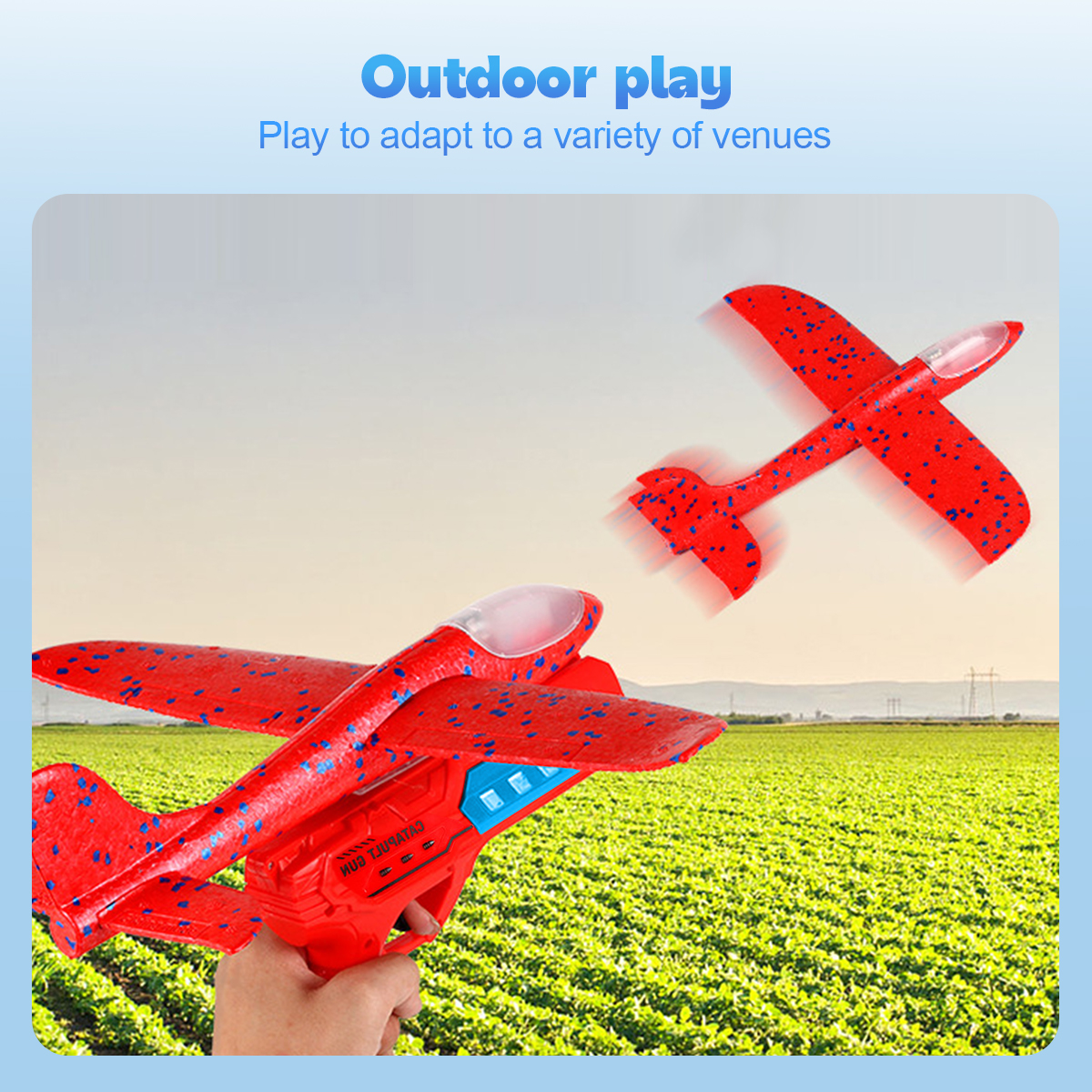 Kids Airplane Toy Outdoor Airplane Launcher Throwing Foam Glider Toy ...