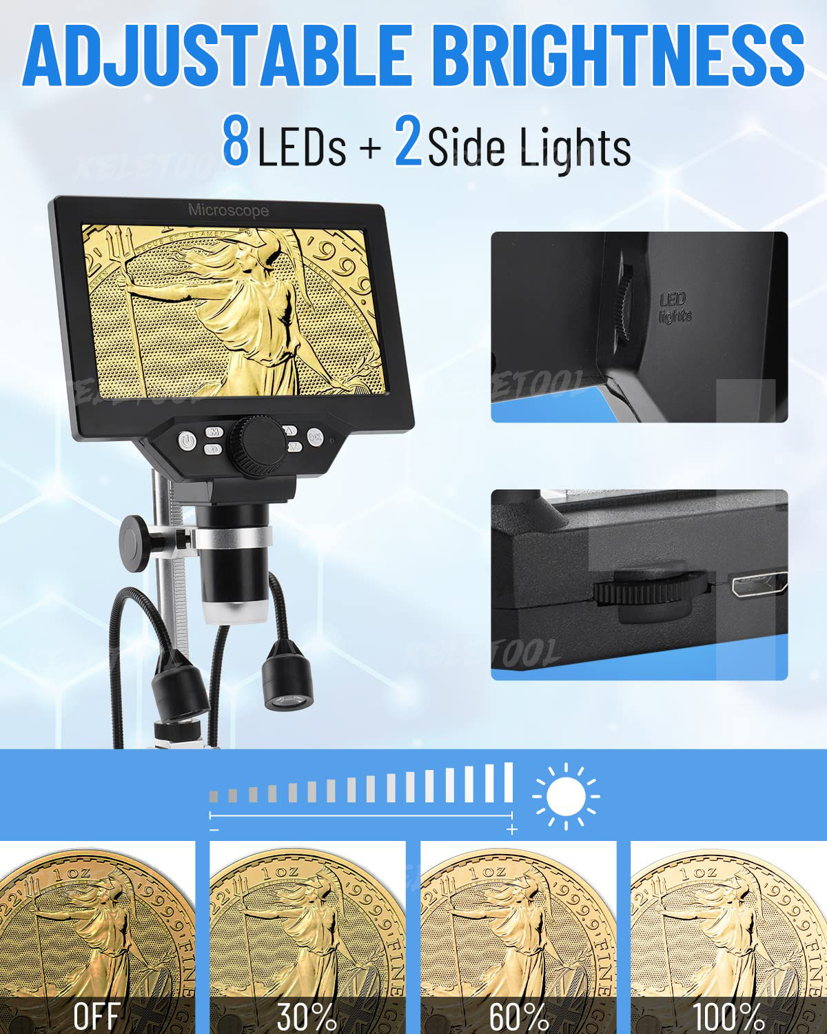 G1200 1200X HD Digital Microscope 7inch LCD Screen Professional ...
