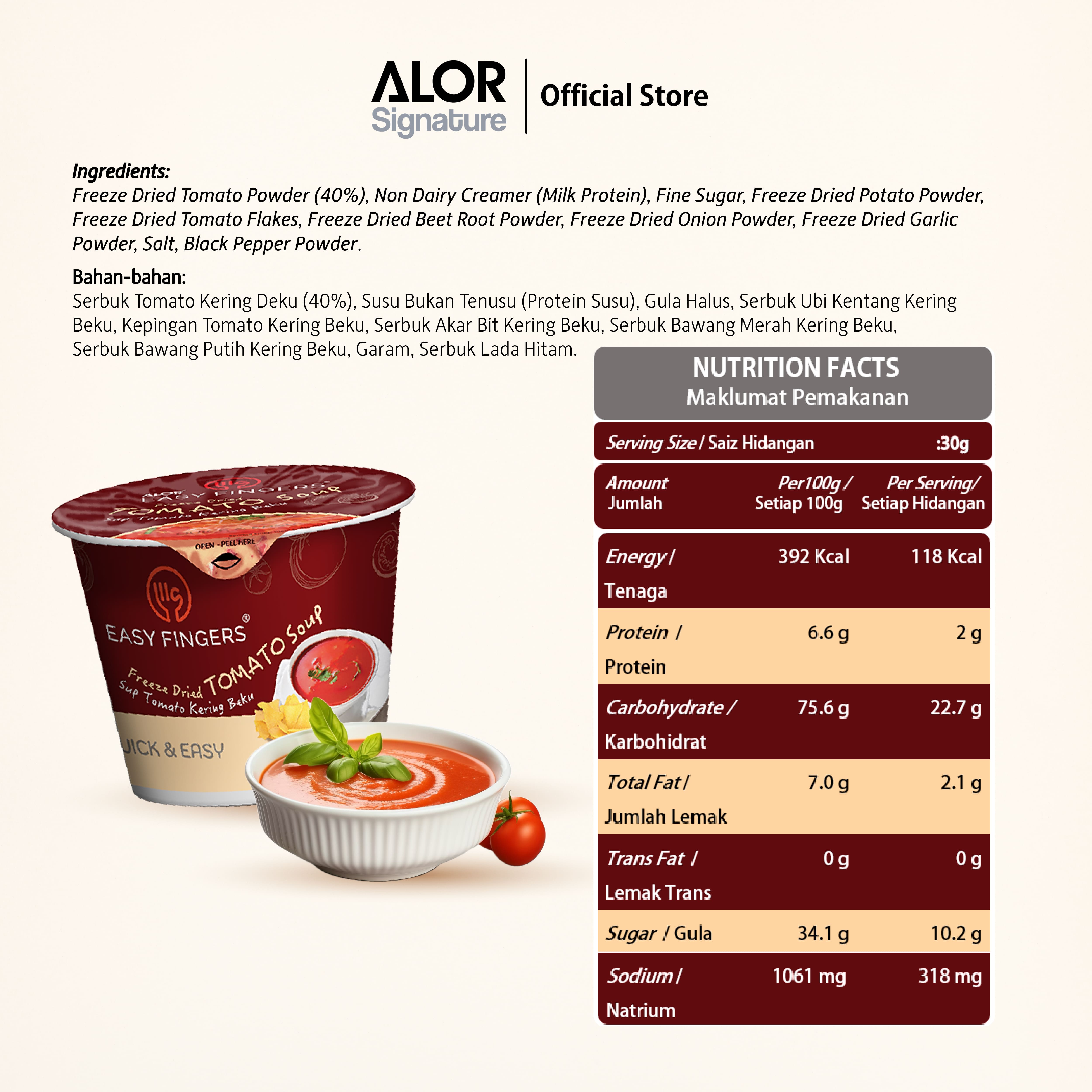 Easy Fingers Sup Instan Kering Beku [Pilihan: Sup Cendawan, Sup Labu ...