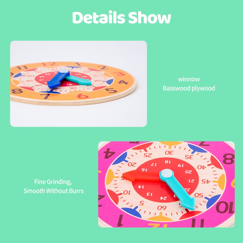 Educational Toy Clock Model Preschool Teaching Clock Model Toy Wooden ...