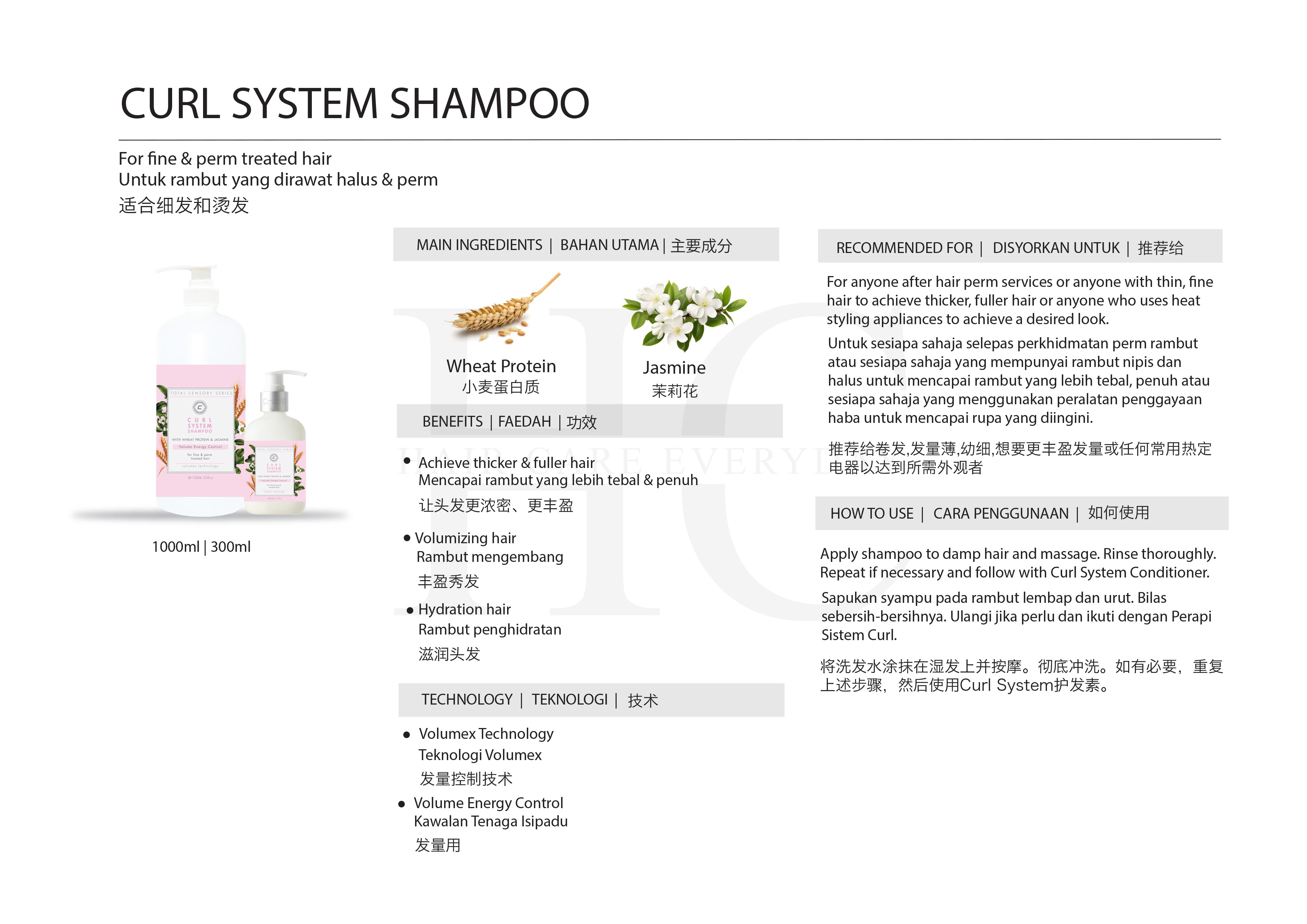 Craft Curl System Hair Shampoo 1000ml ( Volumex Technology / For Fine ...