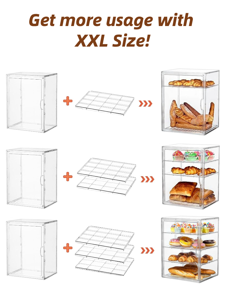 Cake Box Acrylic Display Case Stackable Storage Organizer DIY Bekas ...