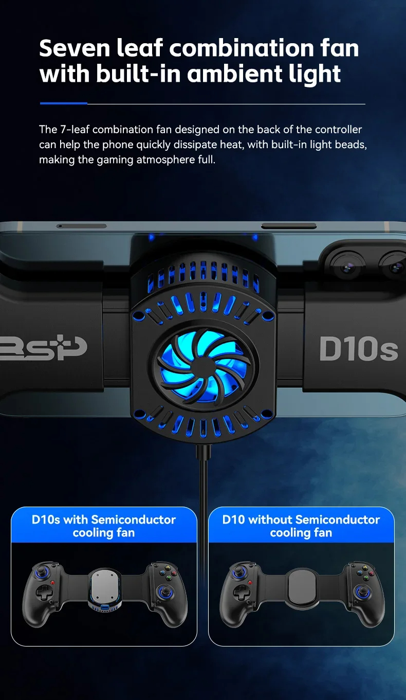 BSP D10 D10S Stretching Bluetooth Cooling Game Controller Wireless ...