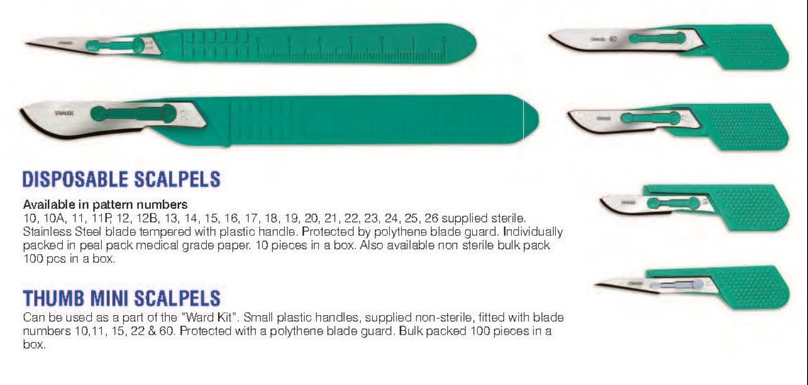 DISPOSABLE SCALPEL BLADE SAFETY BLADE WITH PLASTIC HANDLE 10S/BOX ...