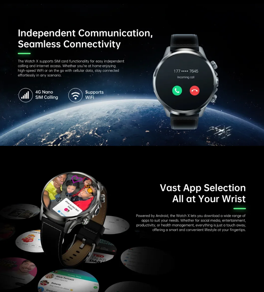Black Shark Smart Watch X | Smartwatch LTE+WiFi | 1.9" Curved Big ...