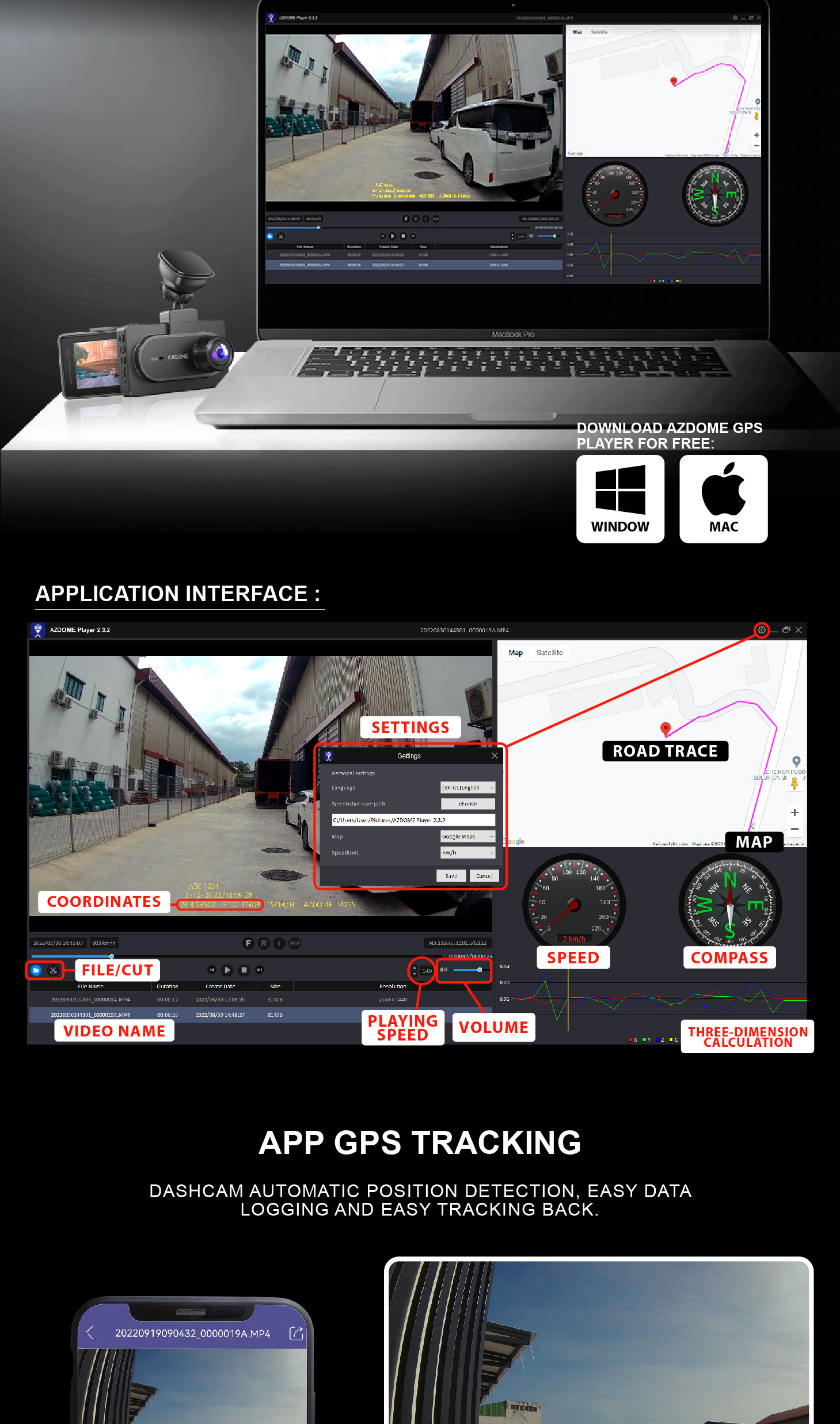 AZDOME M27S 1440P Quad HD Dual Channel Front & Rear Dash Cam Night ...