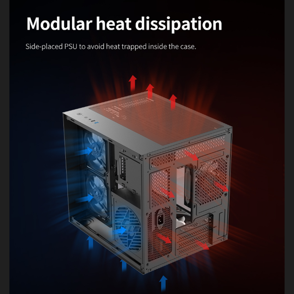 SEGOTEP BRAVE W1 M-ATX PANARAMIC VIEW PC CASE / CASING - PRE-INSTALLED ...