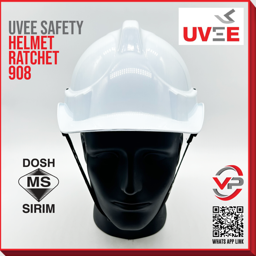 UVEE 908 SAFETY HELMET RATCHET LOCK SIRIM APPROVED/HEAD PROTECTION/TOPI ...
