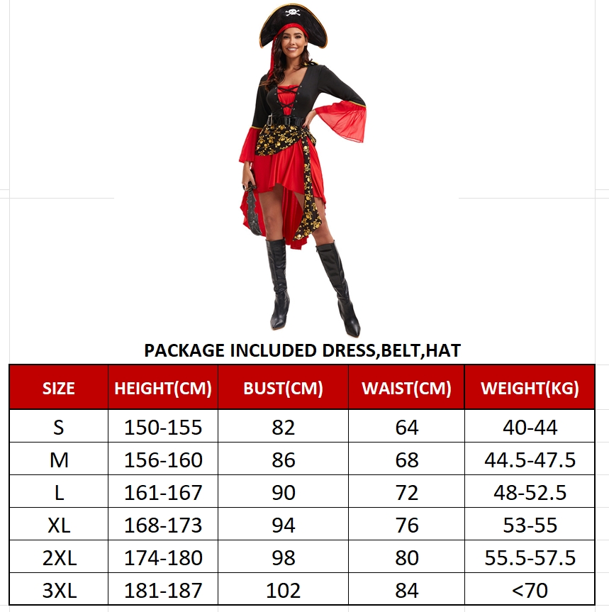MYLITTLELASS Kostum Cosplay Lanun Jack Sparrow Wanita Dewasa Pirates of ...