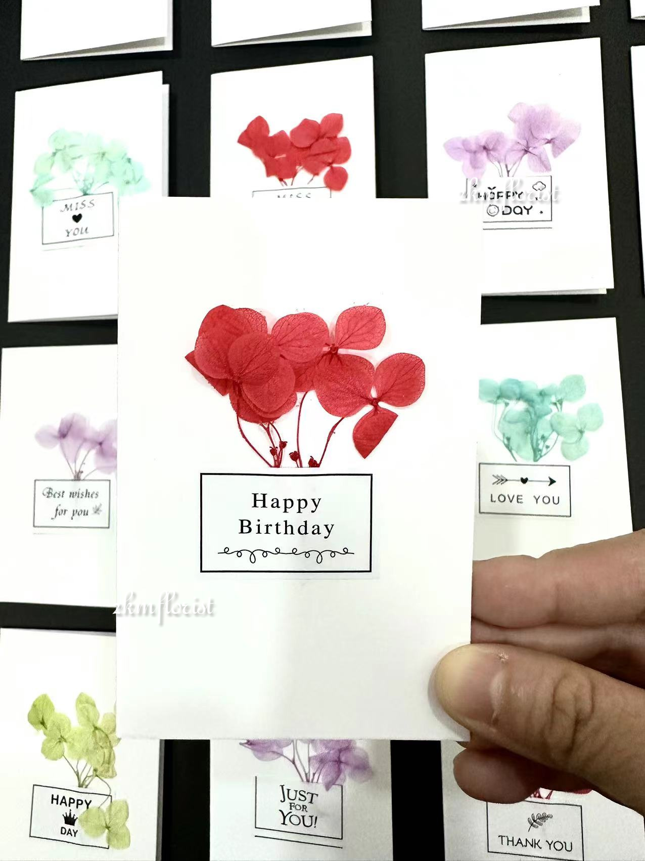 (32PCS) DRIED FLOWER CARD Love Kad Hati Kad Ucapan Gift Greeting Best ...