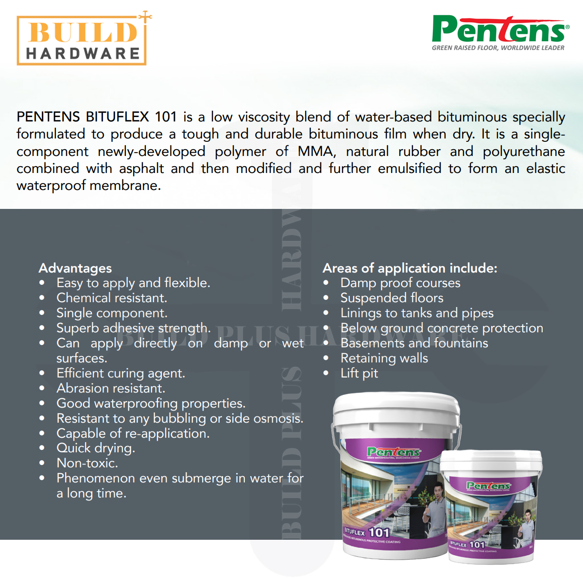 PENTENS 5kg BITUFLEX 101 Water-Based Bituminous Protective Coating ...