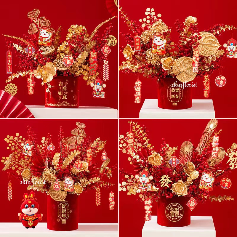 CNY BOX Flower Box Surprise Delivery Box Round Florist Box Kotak Bunga ...